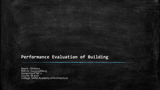 Performance Evaluation of Building_Assignment 1.pptx