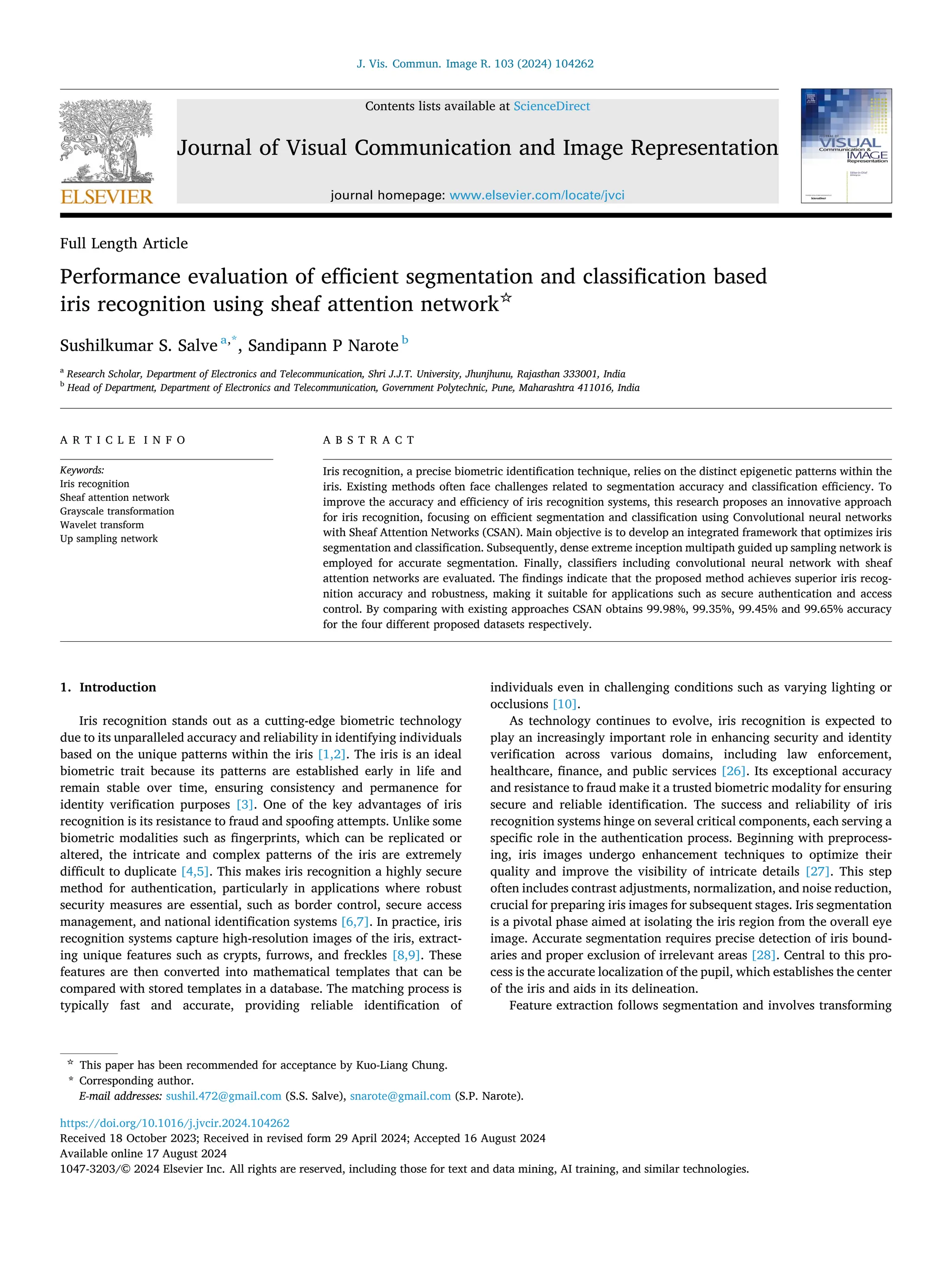 Performance Evaluation Of Efficient Segmentation And Classification