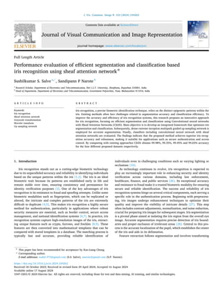 Performance evaluation of efficient segmentation and classification based iris recognition using ...