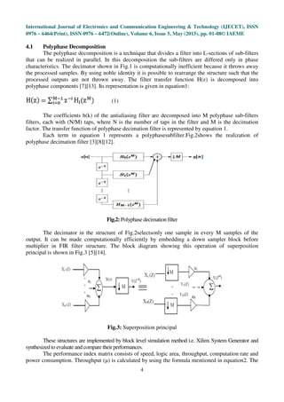 Performance evaluation of efficient structure for fir decimation filters using polyphase ...