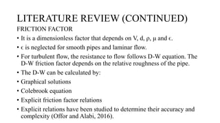 PERFORMANCE EVALUATION OF EXPLICIT FRICTION FACTOR RELATIONS WHEN ANALYSING WATER DISTRIBUTION ...