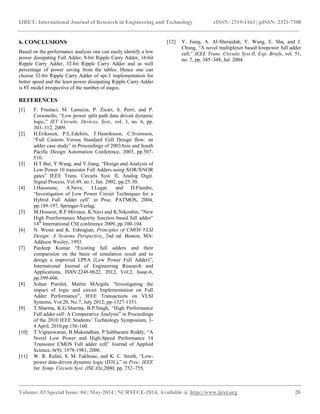 Performance evaluation of full adder and its impact on ripple carry adder design | PDF