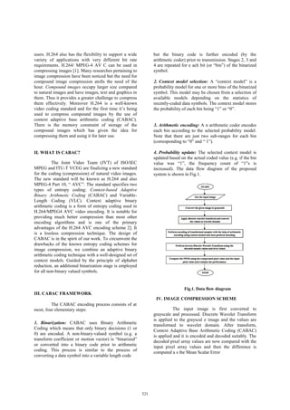 Performance Evaluation of H.264 AVC Using CABAC Entropy Coding For Compound Image Compression | PDF
