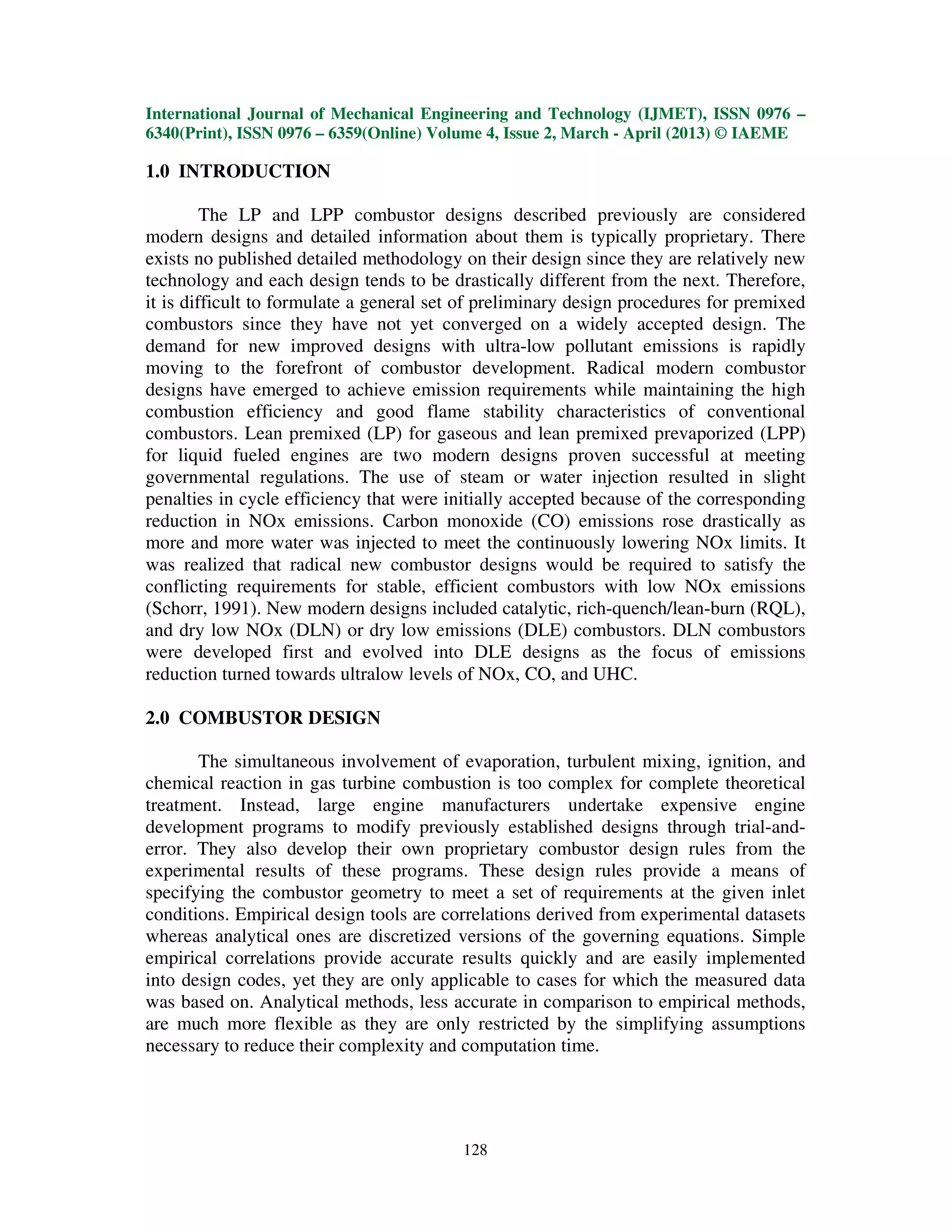 Performance evaluation of lean premixed prevapourised combustion chamber | PDF