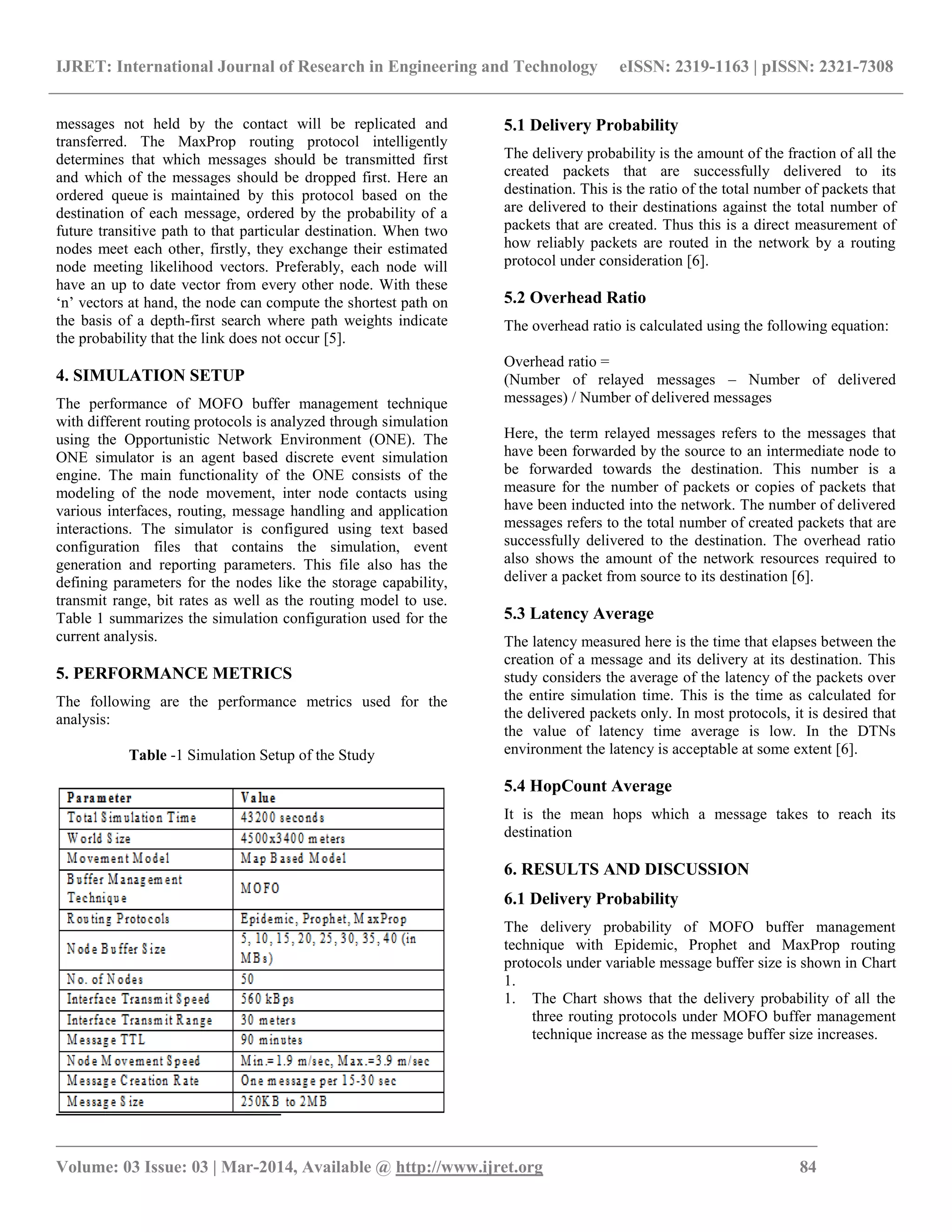 Performance Evaluation Of Mofo Buffer Management Technique With Different Routing Protocols In