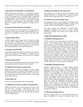 Performance evaluation of mofo buffer management technique with different routing protocols in ...