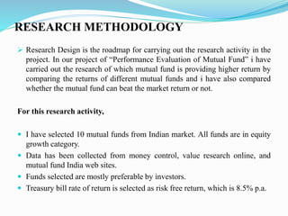 Performance evaluation of mutual fund | PPTX