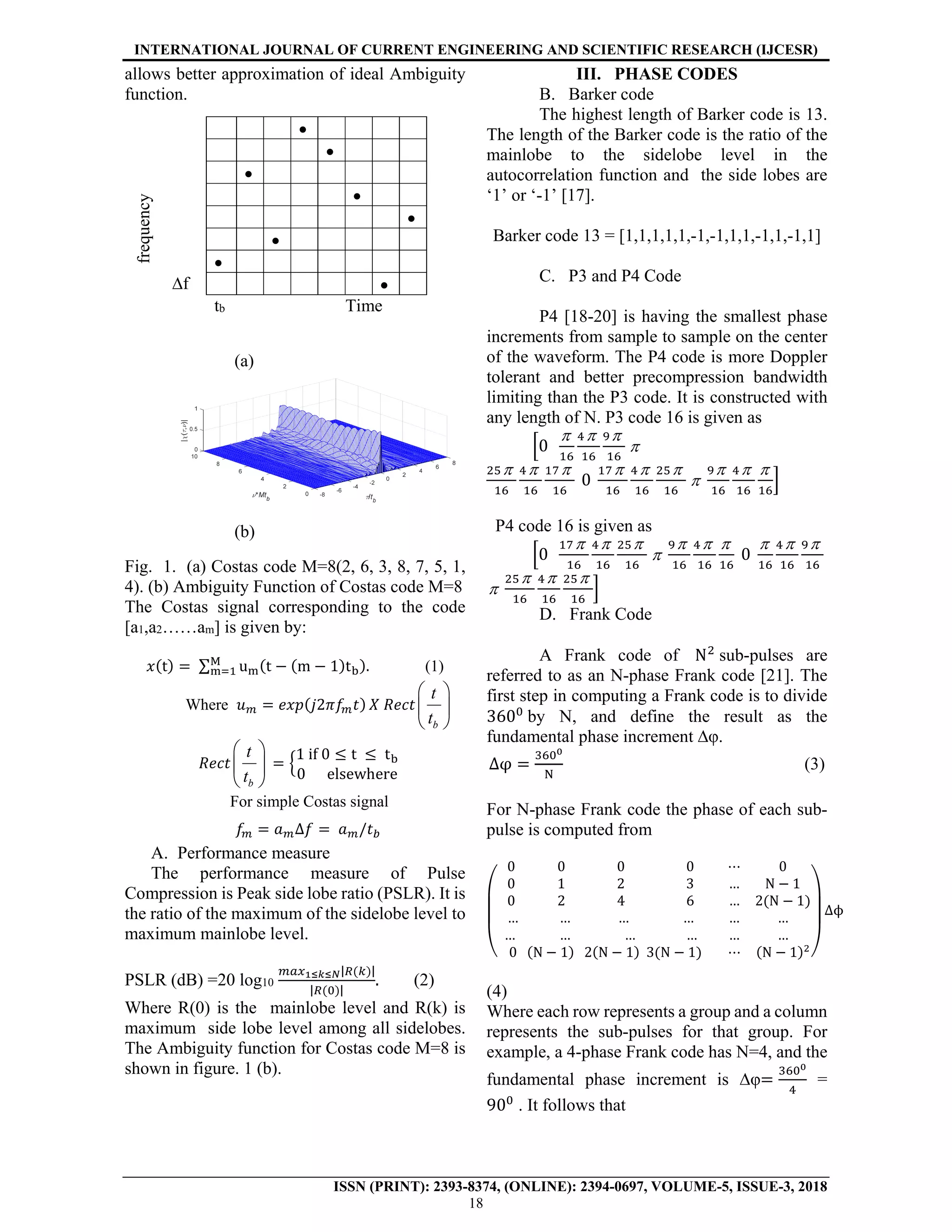 Performance Evaluation Of Nested Costas Codes Pdf