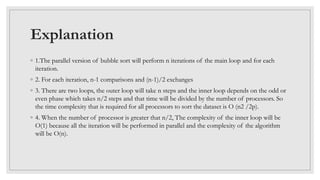 Performance evaluation of parallel bubble sort algorithm on supercomputer IMAN1. | PPT