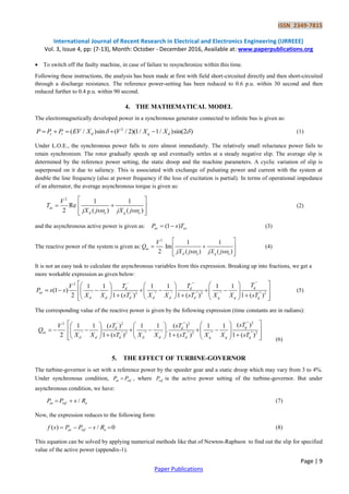 Performance Evaluation of Synchronous Generator under Sudden Loss of Excitation | PDF