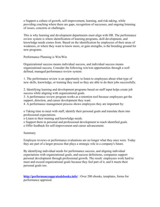 Performance evaluation remarks | DOC | Resume Writing and Advice | Job Search