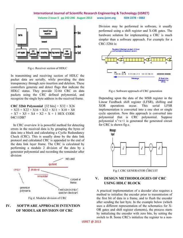 Performance Evaluation And Design Methodologies For Automated 32 Bit Crc