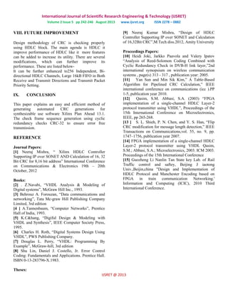 Performance Evaluation & Design Methodologies for Automated 32 Bit CRC Checking for 32 bit ...
