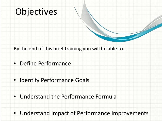 The Performance Formula