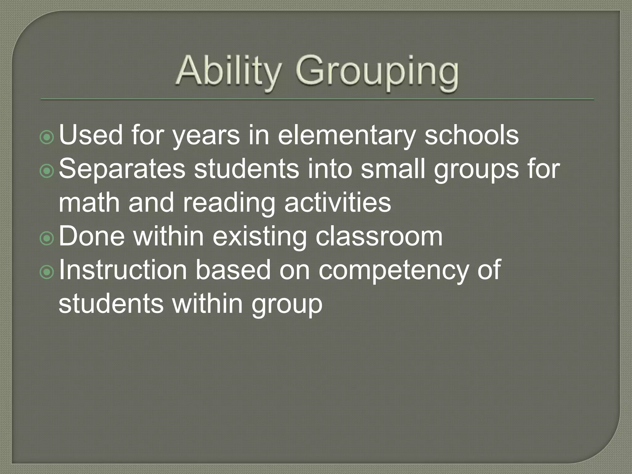 Performance Grouping | PPT