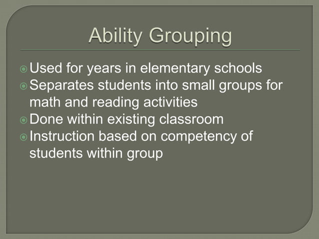 Performance Grouping Ppt