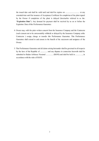 Performance Guarantee Sample (Purchase this doc, Text: 08118887270 ...