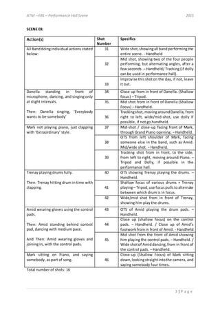ATM - Performance Hall Scene Shot Lists | PDF