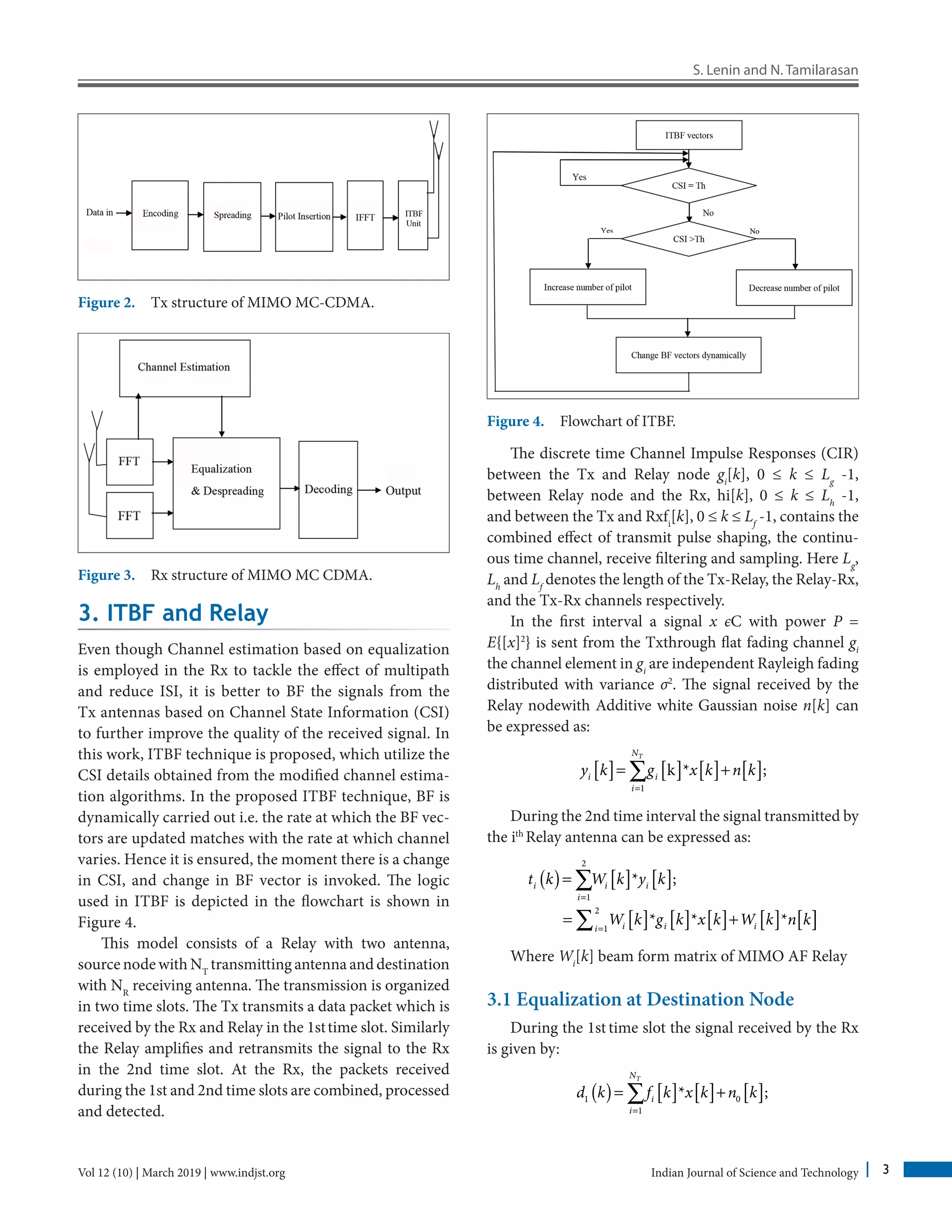 Performance improvement of mimo mc cdma system using relay and itbf | PDF