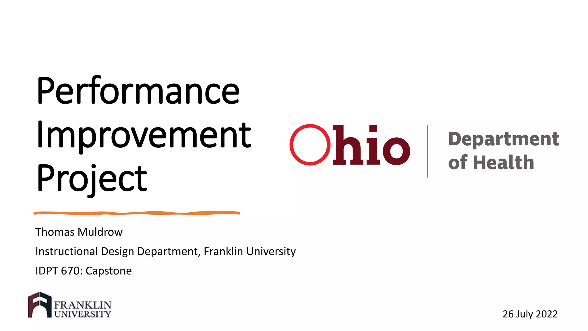 Performance Improvement Final Presentation - ODH project | PPT