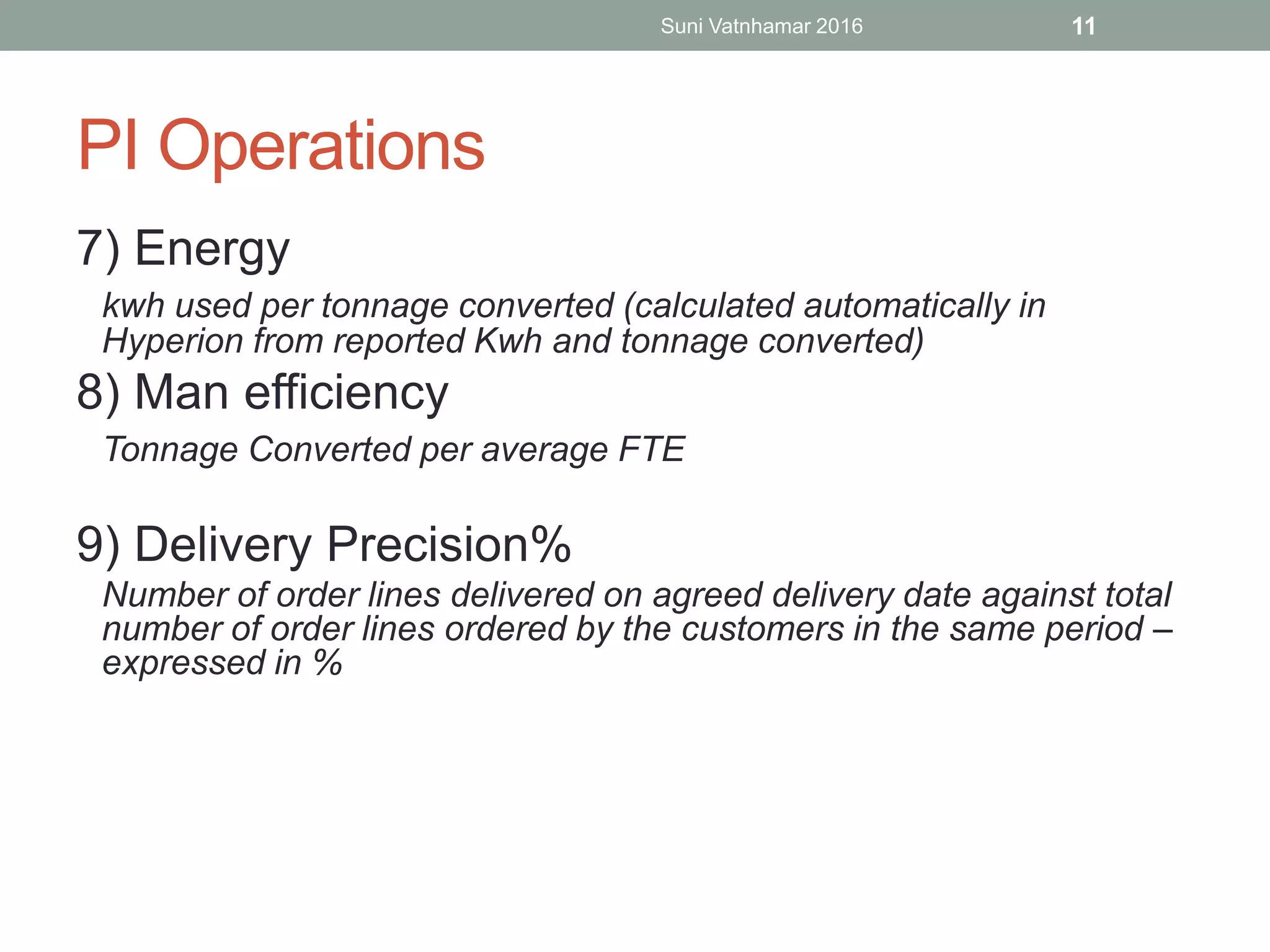 Performance Indicators for Plastic Manufacturing | PPTX