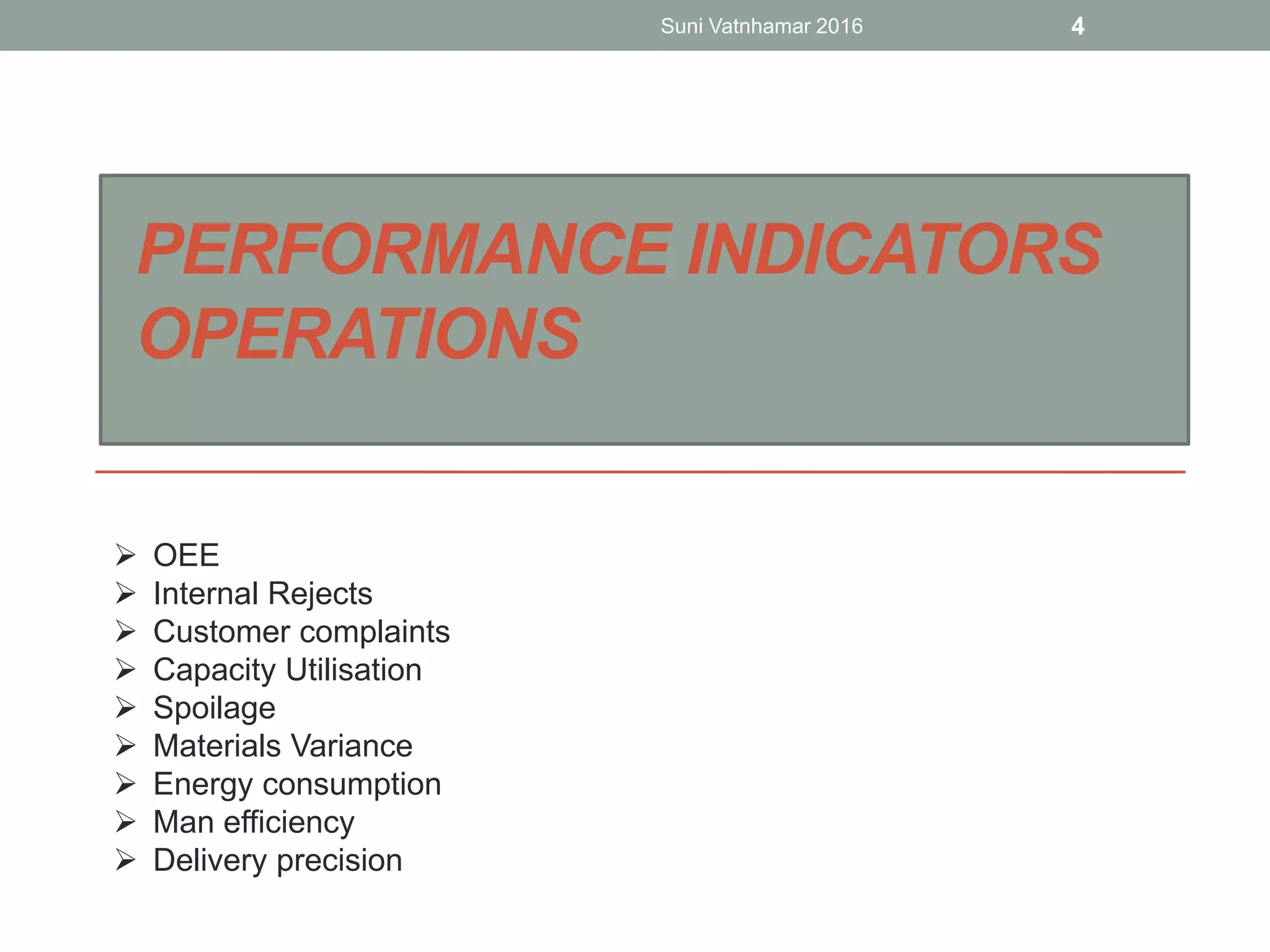 Performance Indicators for Plastic Manufacturing | PPTX