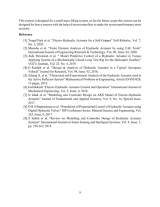 Performance investigation of hydraulic actuator based mass lift system ...