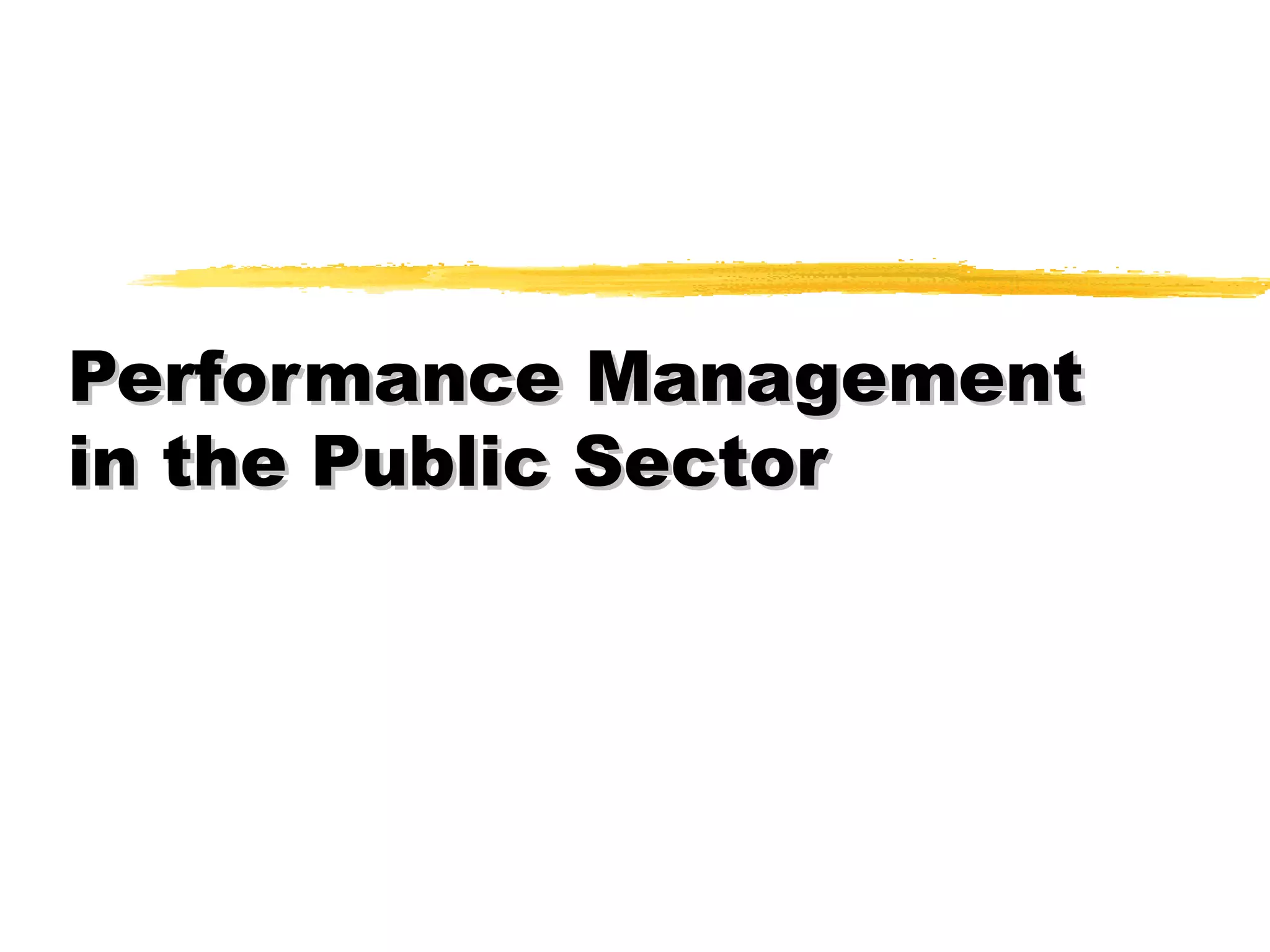 Performance Management in Public Sector | PPT