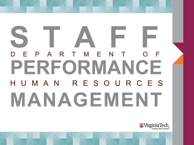 Virginia Tech - New Employee Orientation - Performance Management | PPT