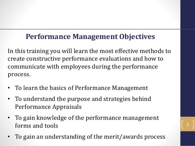 Performance management
