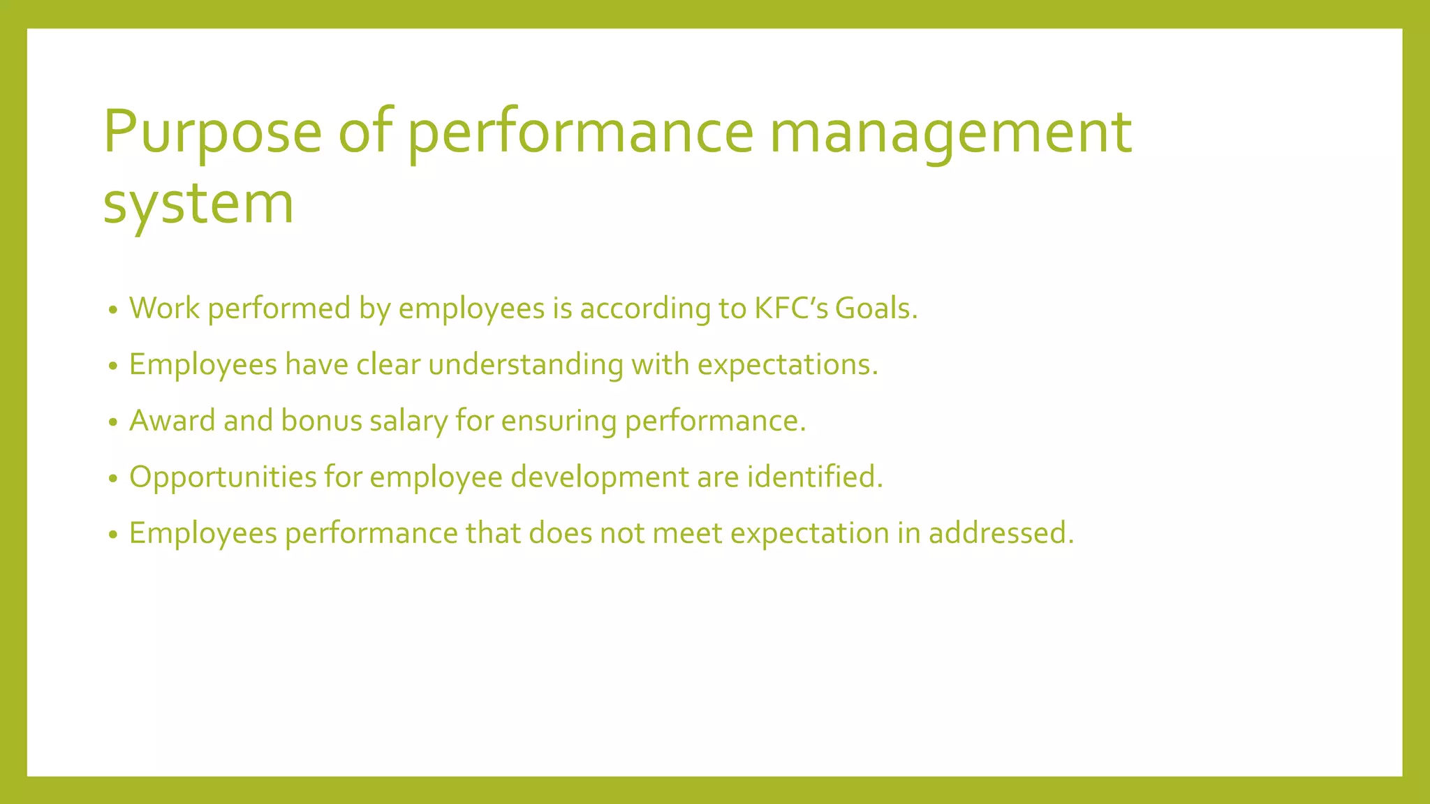 Performance management of KFC | PPTX