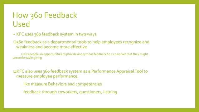 Performance management of KFC | PPTX | Human Resources | Business