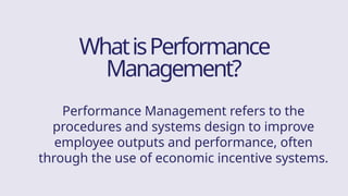 Performance Management Presentation for Masters in Guidance | PPTX
