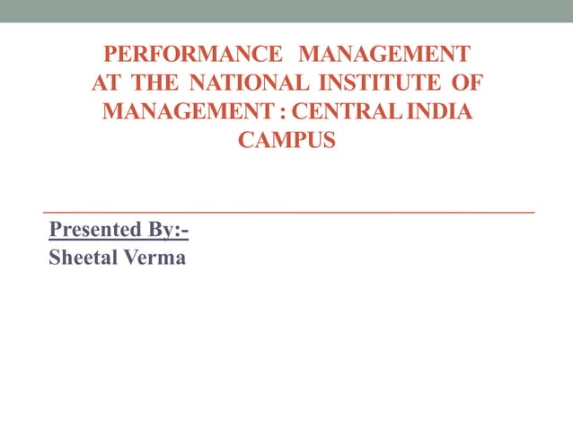 Performance management presentation | PPT