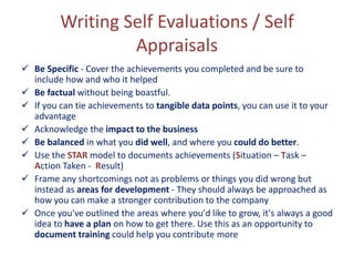 Performance Management 101 on Self Evaluations and writing Self ...