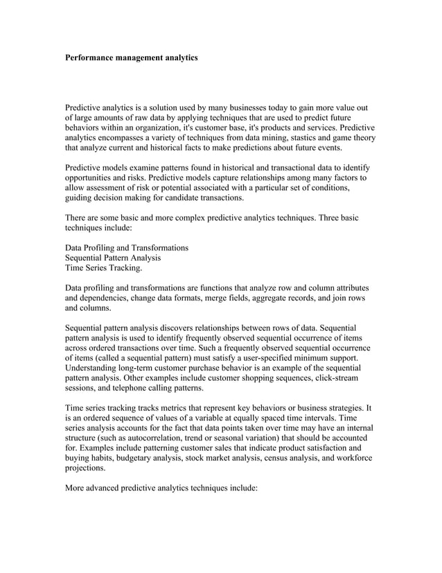 Performance management analytics | PDF