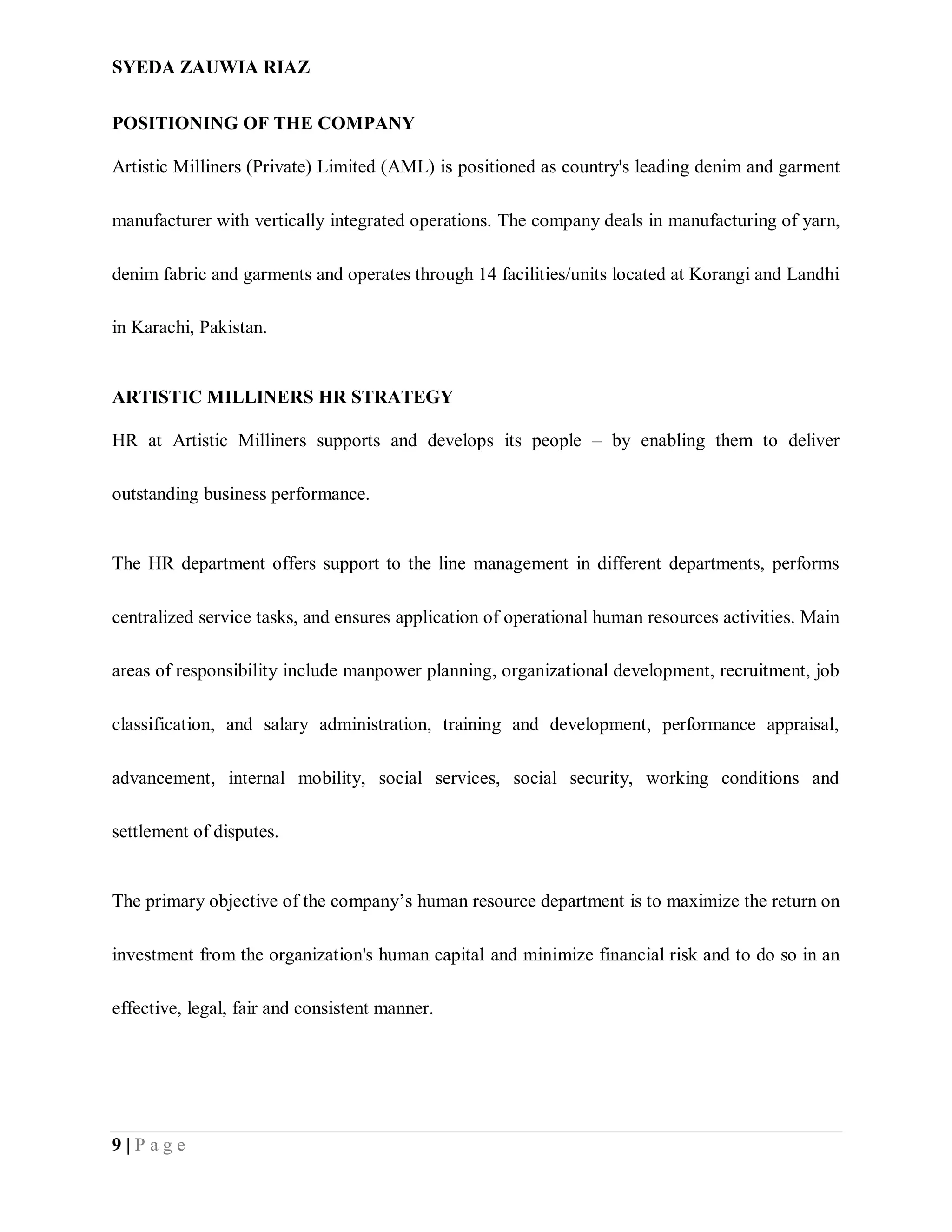 Performance management at artistic milliners | PDF