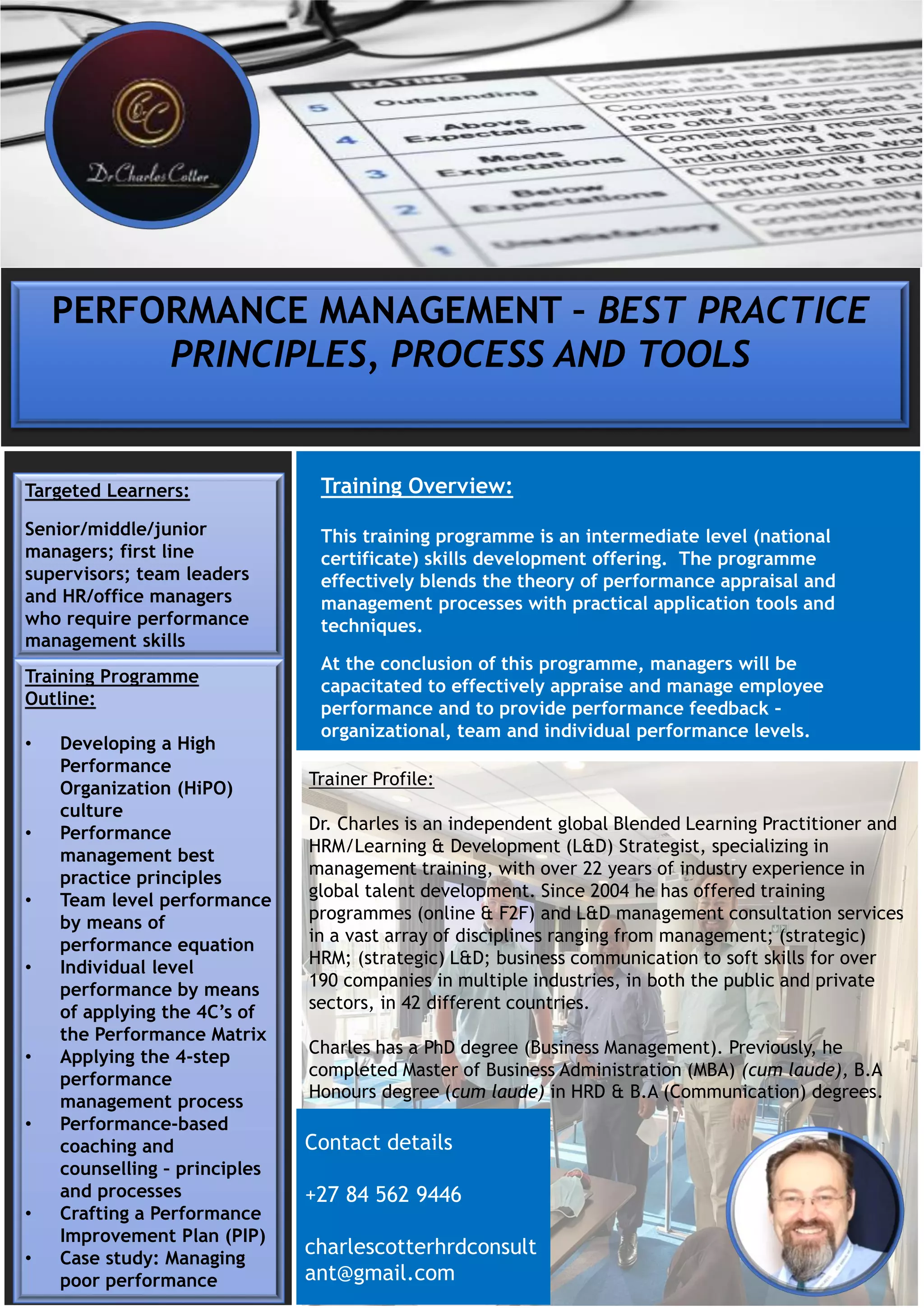PERFORMANCE MANAGEMENT – BEST PRACTICE PRINCIPLES_PROCESS_TOOLS ...