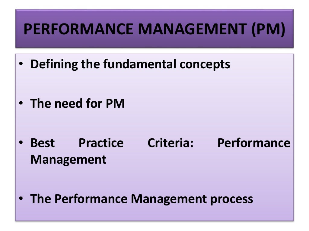 Performance management – Best Practice Process and Principles