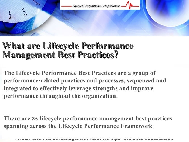 Lifecycle Performance Management Best Practices Lifecycle Performance Management Best Practices