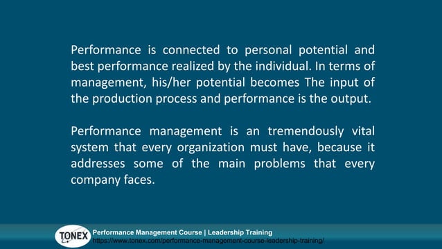 Leadership Course on Performance Management Training | PPT | Free Download
