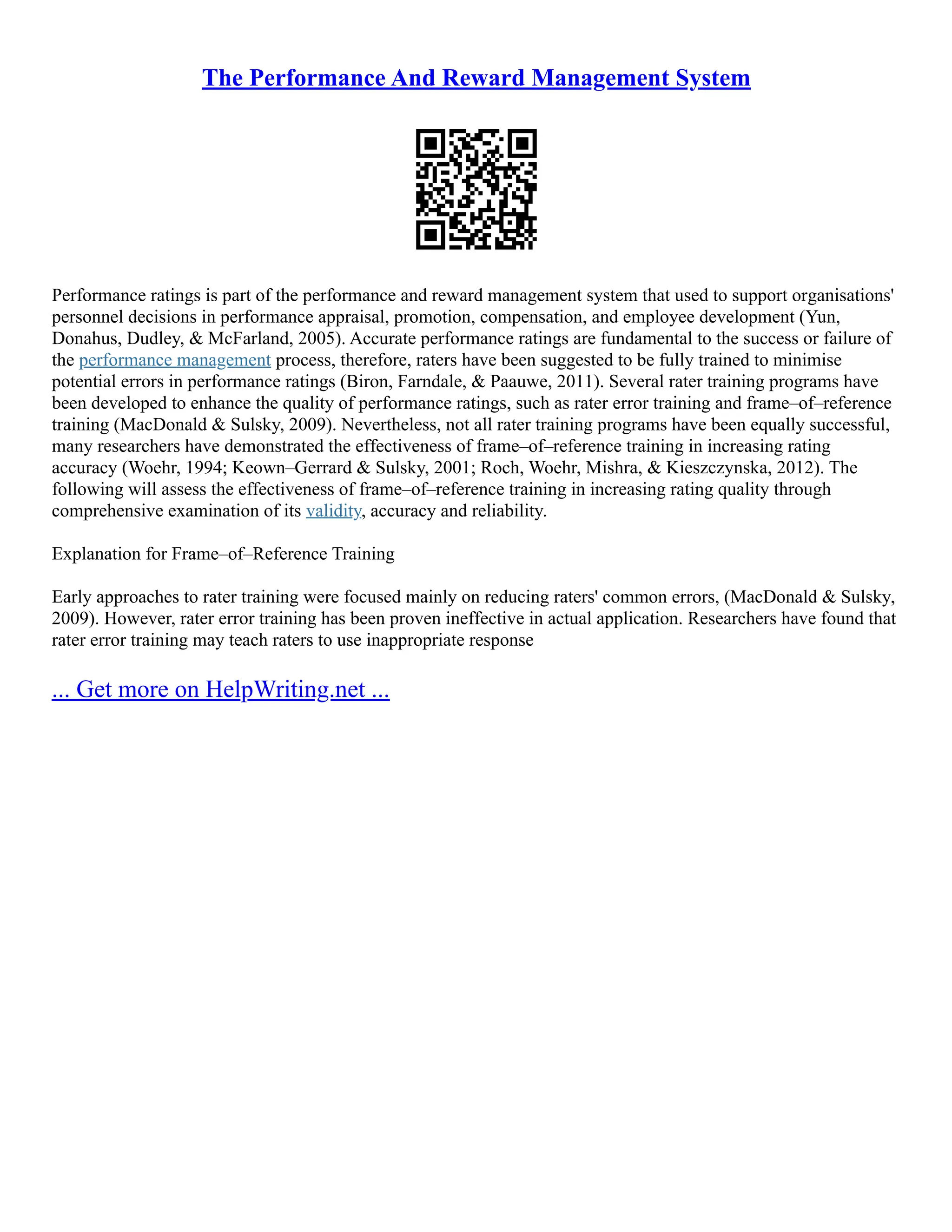 Performance Management Essays | PDF