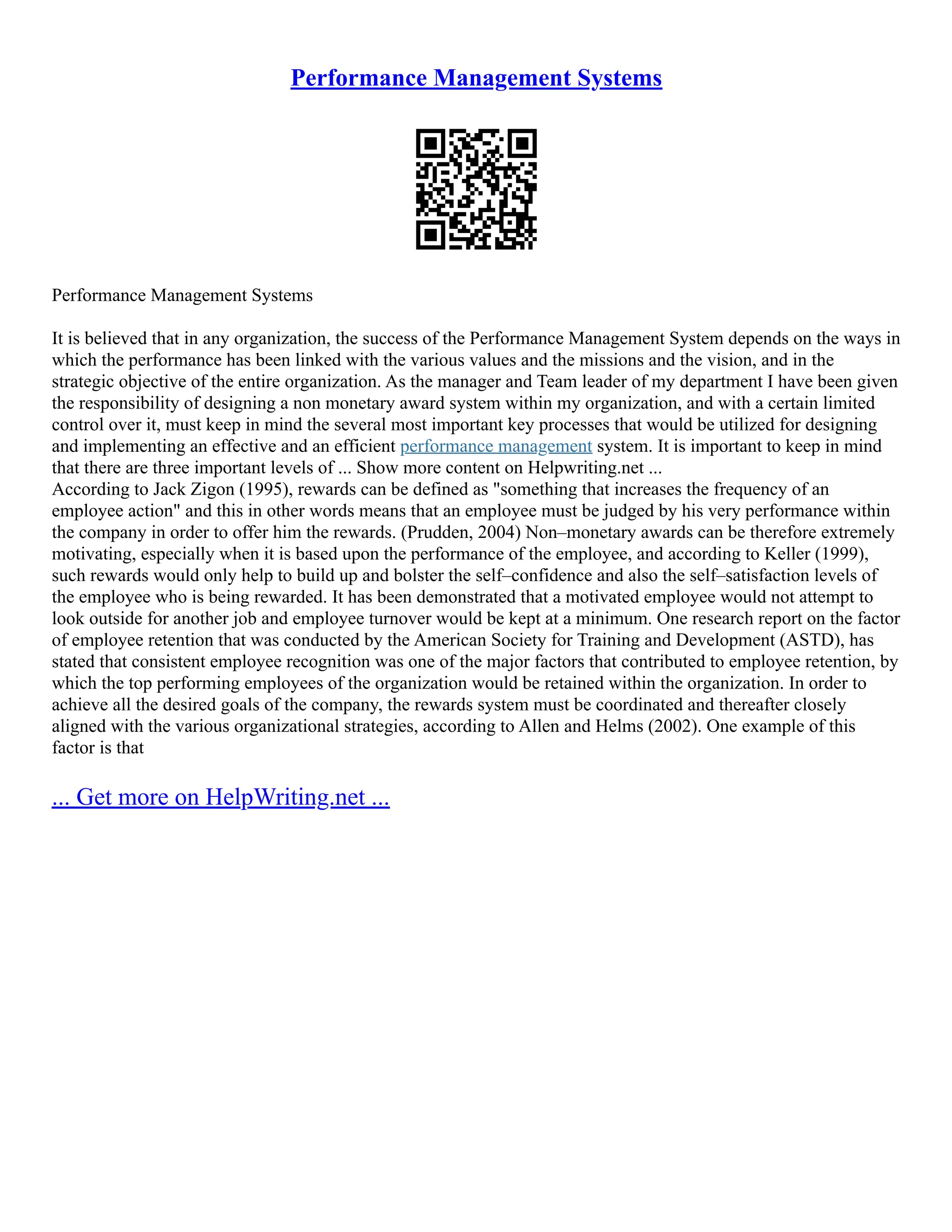 Performance Management Essays | PDF