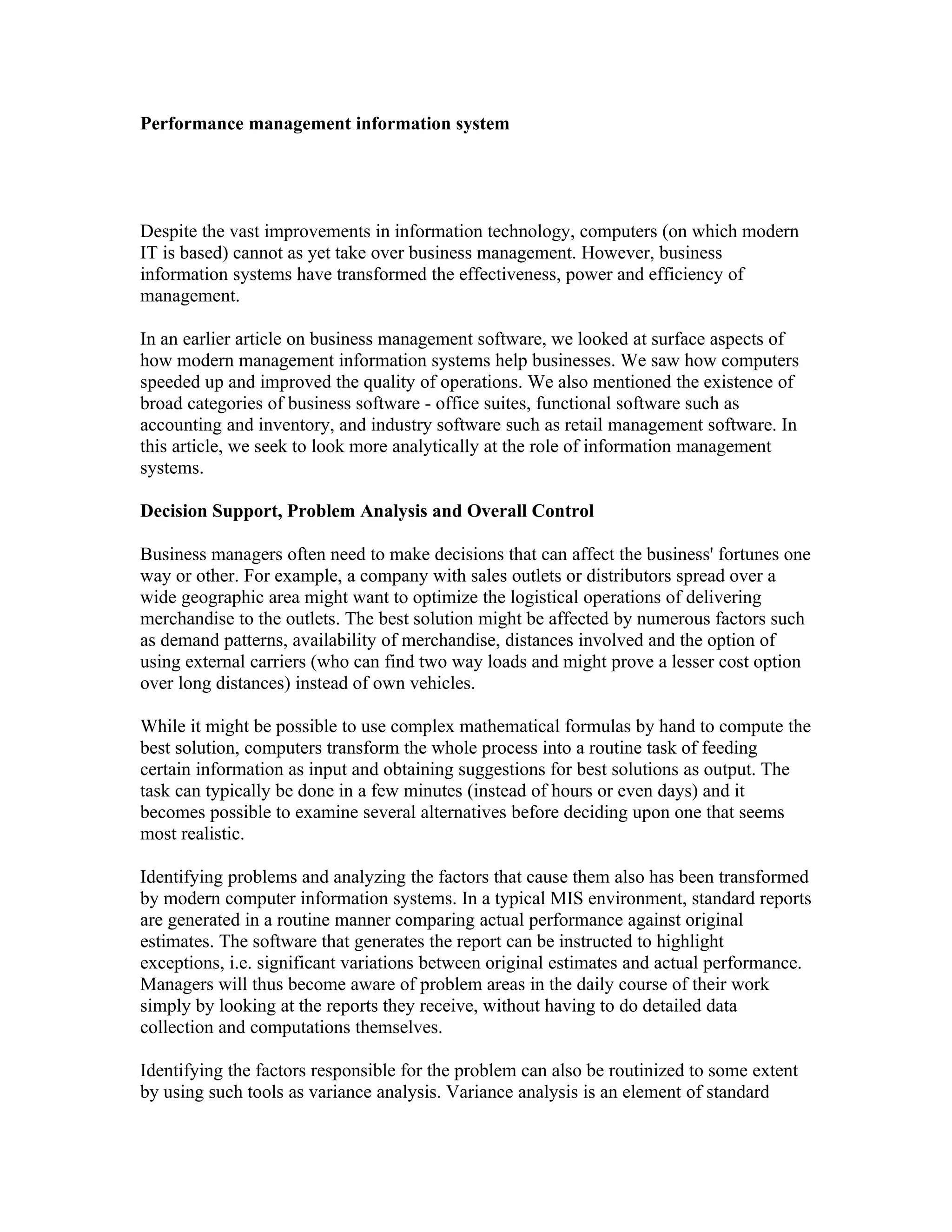 Performance management information system | DOC