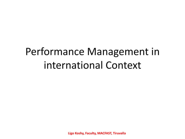 Performance management in international context | PPTX