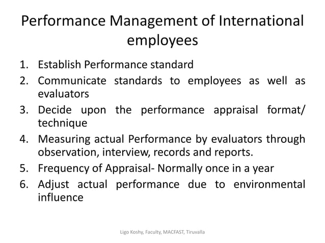 Performance management in international context | PPTX