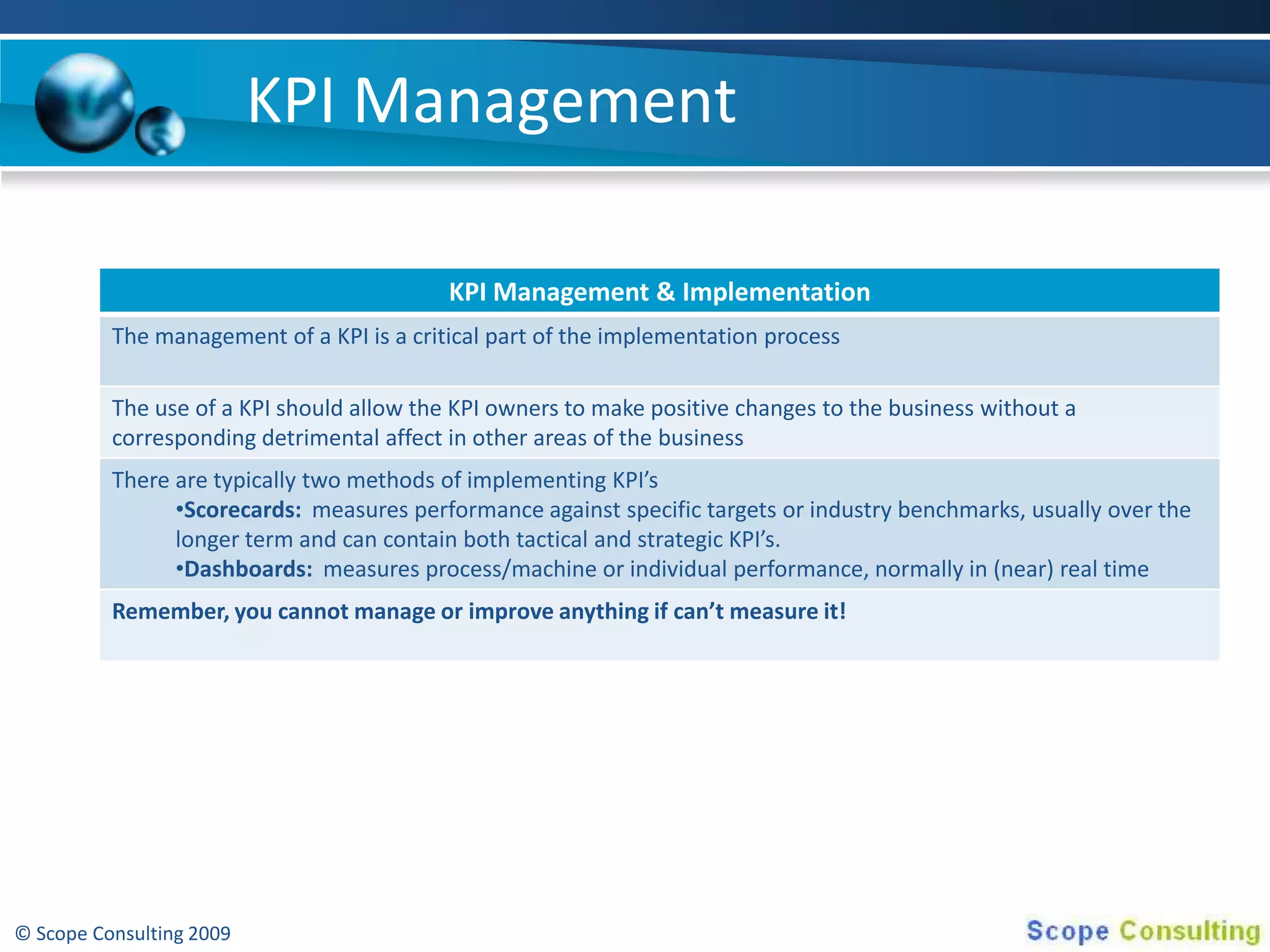 Performance Management an Introduction to KPI | PPTX