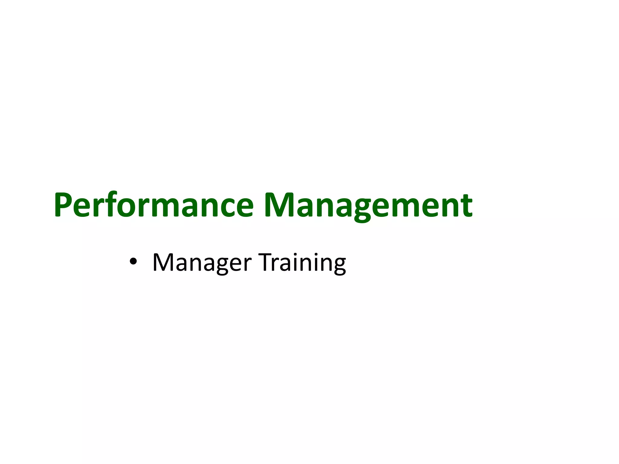 Performance management manager training | PPTX