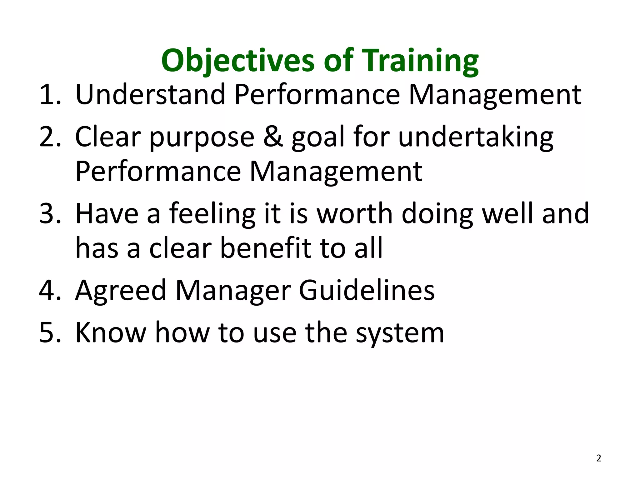 Performance management manager training | PPTX