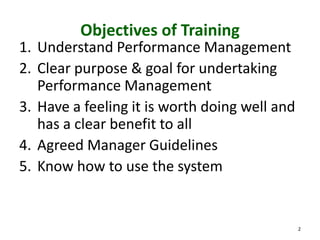 Performance management manager training | PPTX